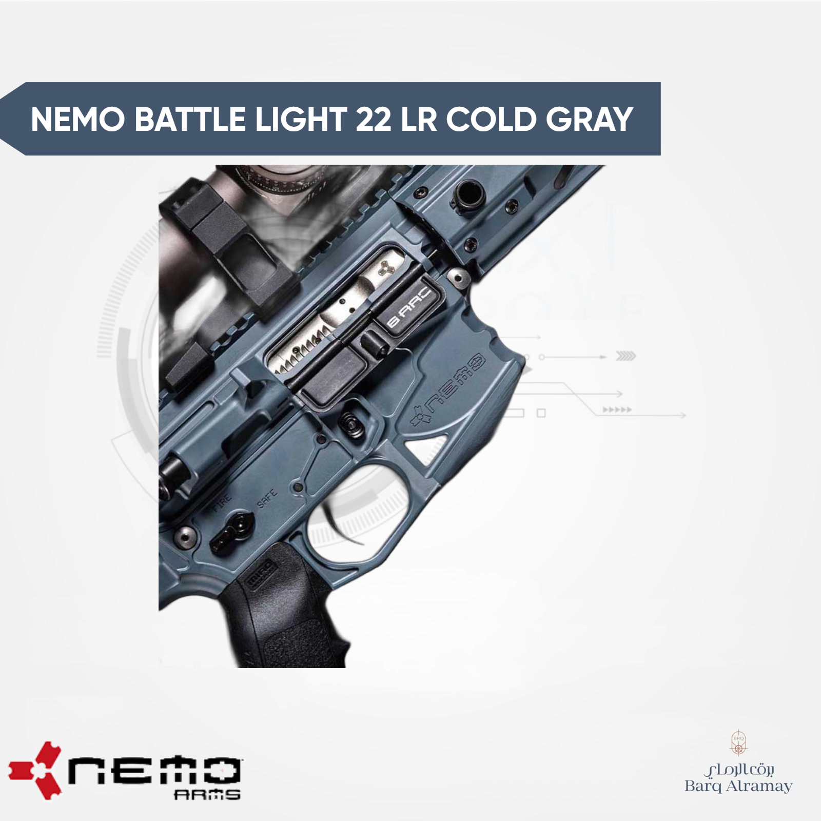 BATTLE-LIGHT 22LR Semi Auto, Centerfire Rifle COLD GRAY - Saudi Falcons ...